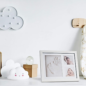 Sale - Baby Handprint & Footprint Kit by Kay&Max - Premium No Mold and Non Toxic Clay - Keepsake Wood Picture Frame Box