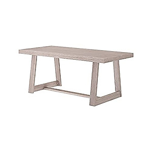 Plank+Beam 72 Inch Dining Table, Solid Wood Kitchen Table, Dinner Table for Dining Room, Seashell Wirebrush