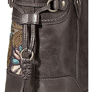 Frye womens Melissa Embroidery Carryall Tote, Carbon Multi, One Size US