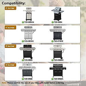 Grill Replacement Parts for Nexgrill 6 Burner 720-0898, 720-0898A, Nexgrill 720-0888, 720-0888N, 720-0830H, 720-0783E Gas Grill Models. Grill Burner Tubes, Heat Shield Tent Plates and Grill Igniters.