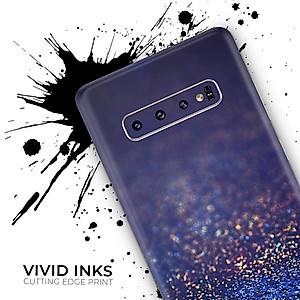 DesignSkinz Deep Blue with Gold Shimmering Orbs of Light Protective Vinyl Decal Wrap Skin Cover Compatible with The Samsung Galaxy S20 (Screen Trim & Back Glass Skin)
