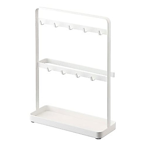 Yamazaki Stand Home Rack-Modern Hook Organizer Stand | Steel | Key Storage, One Size, White