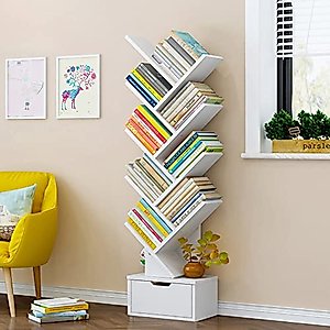 Flydem Tree Bookshelf,Bookshelves,Books Holder, Tree Bookcase,Book Organizer,Book Rack,Organizer for Books,Kids Bookshelf,Small Bookshelf for Small Spaces,White Bookcase/Bookshelf(White)