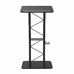 FixtureDisplays® Curved Podium, Truss Metal/Wood Pulpit Lectern with A Cup Holder 11568-H