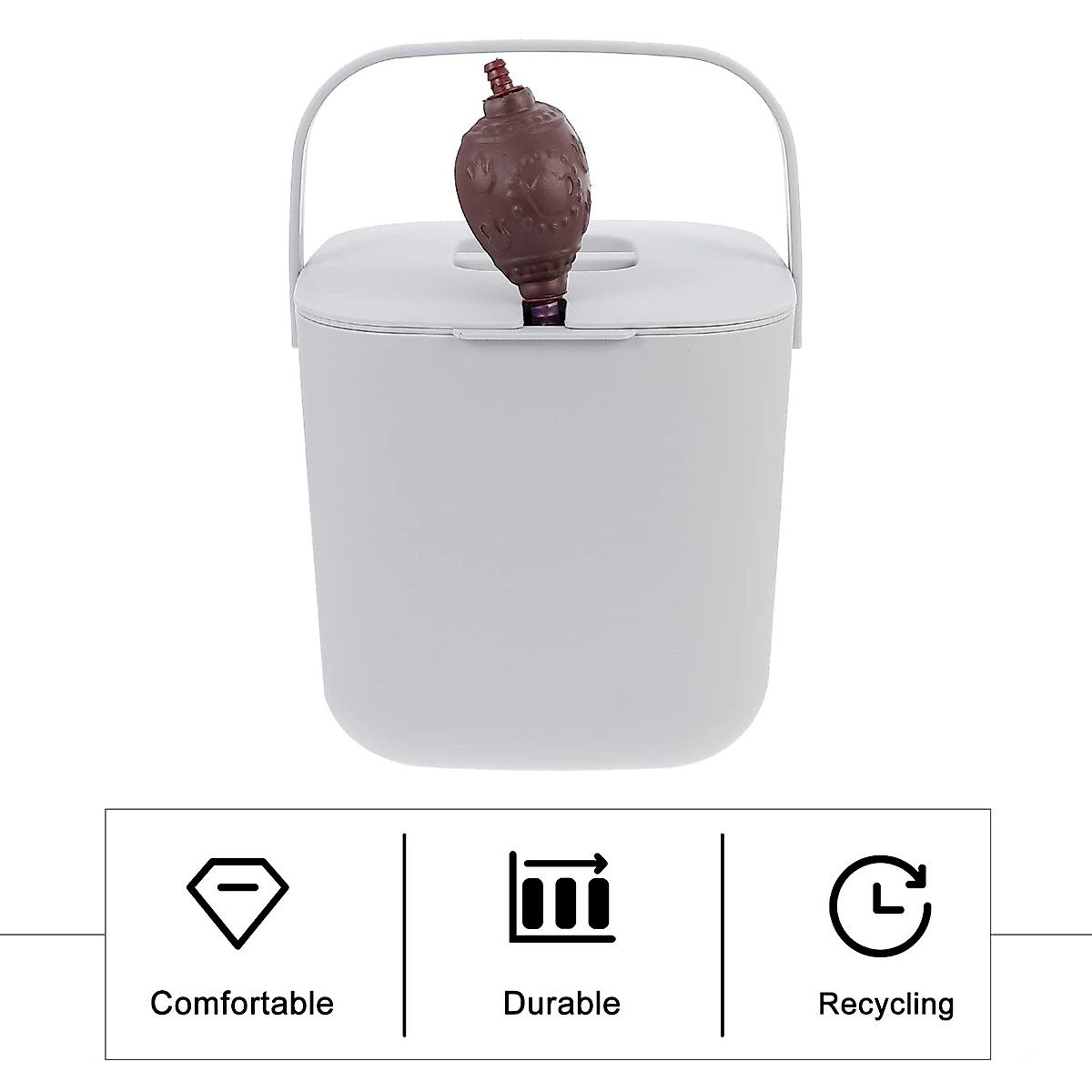 Kichvoe Tiny Trash can 1 Set Small Desktop Trash Can Countertop Trash Bin Mini Wastebasket Tea Filter Bucket Tea Garbage Can with Handle for Loose Leaf Tea Serving Tray Table Grey