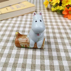 APULM cute ceramic trinkets Hippo chopstick rest 4 piece set