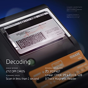 E-Seek M280 ID Reader - USB Flatbed Scanner & 2D Barcode Reader for Desktop