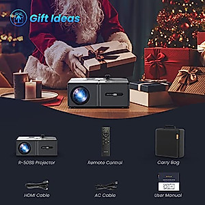 Projector with WiFi and Bluetooth, 5G Mini 1080P/ 4K Support Outdoor Movie Projector, 680 ANSI Ricilar Portable Home Theater Video Projector Compatible with Phone/TV Stick/USB (Screen not Included)