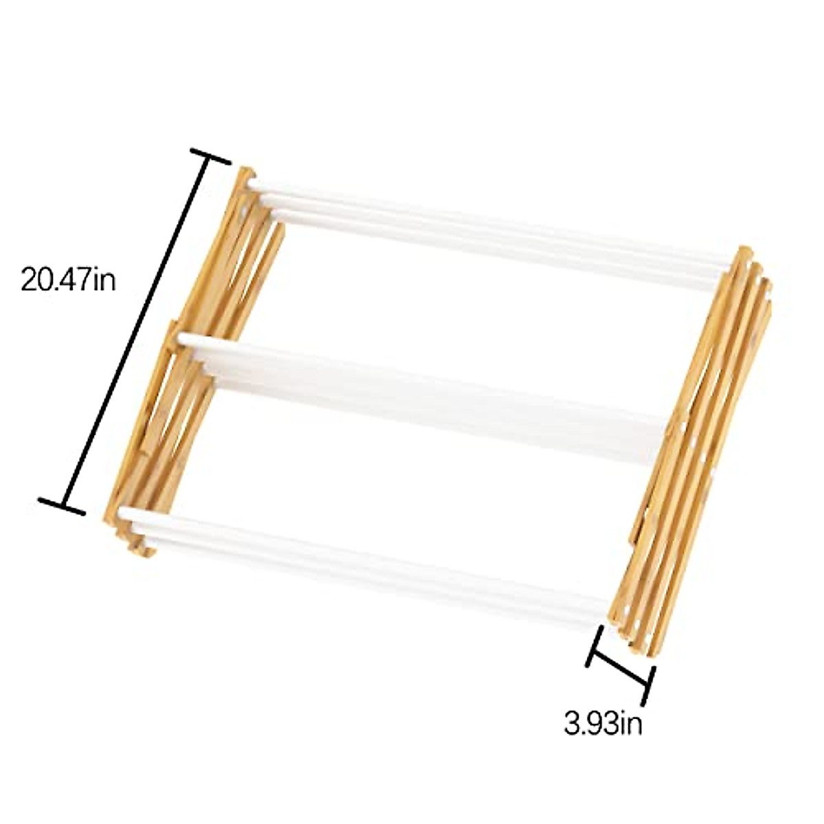 Disracker Folding Clothes Drying Rack Collapsible Bamboo Hanging Clothes Rack Portable Laundry Racks for Drying Clothes with Metal Rod 35 Inch