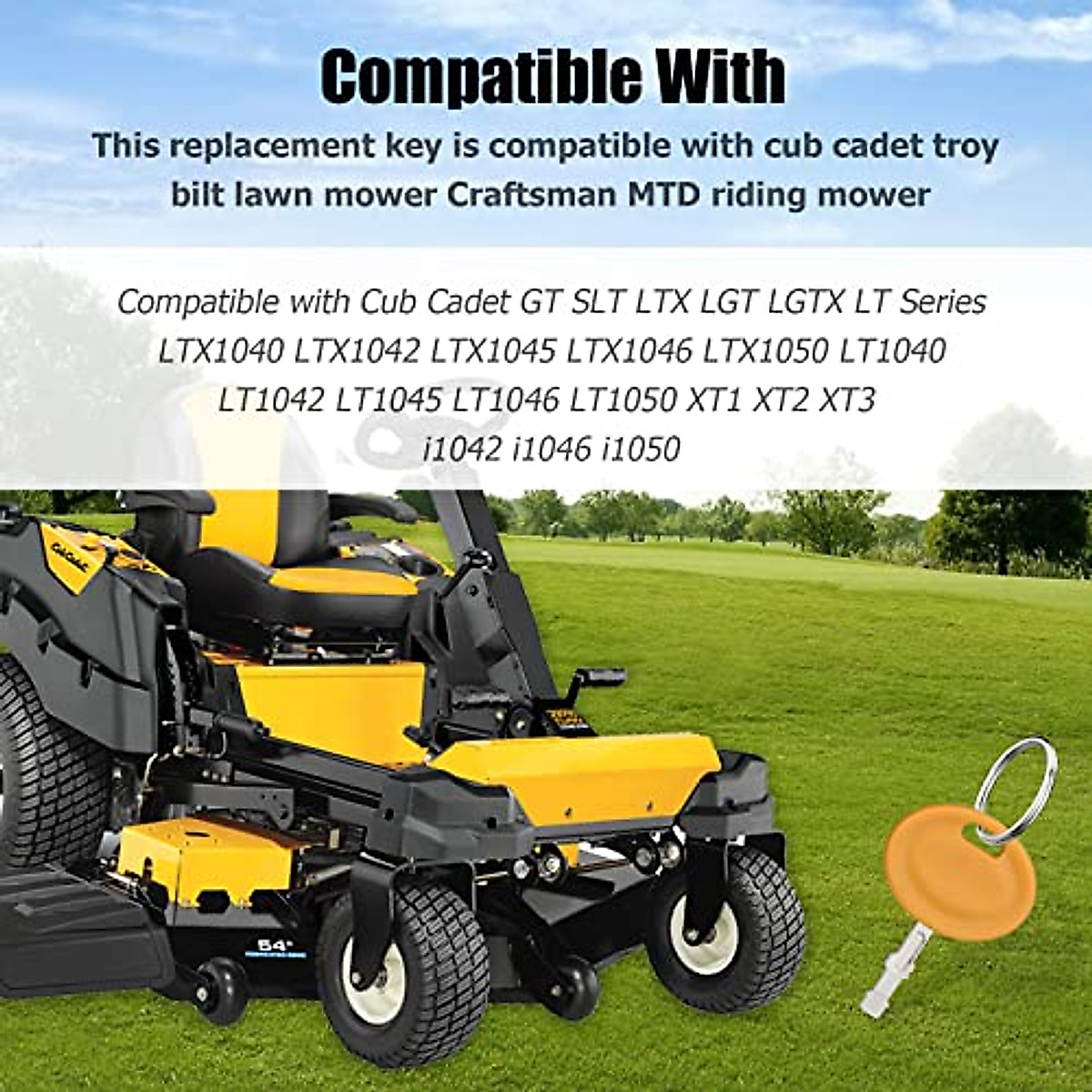 Key Replacement for Cub Cadet XT1 ZT1 LT LTX Troy Bilt Lawn Mower Craftsman MTD Riding Mower Replace 925-2054A 925-1745A 625-05000 625-05002, 4-Pack
