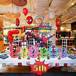 120Pcs Spidey Birthday Decorations, 60 Plates, 30 Napkins and 30 Cups for Spider Birthday Party Supplies