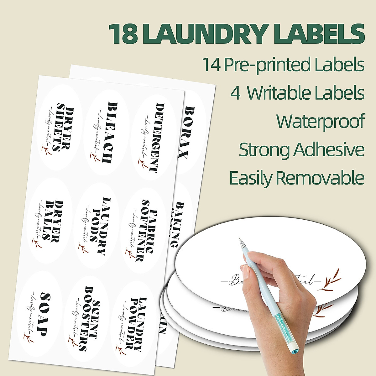 TIDIdea 4 Pack Laundry Container Jars - Premium Acrylic Jars for Laundry Room Organization and Storage Organizing Laundry Pods, Powder, Detergent, Soap,Beads, Laundry Accessories - with Labels&Scoops