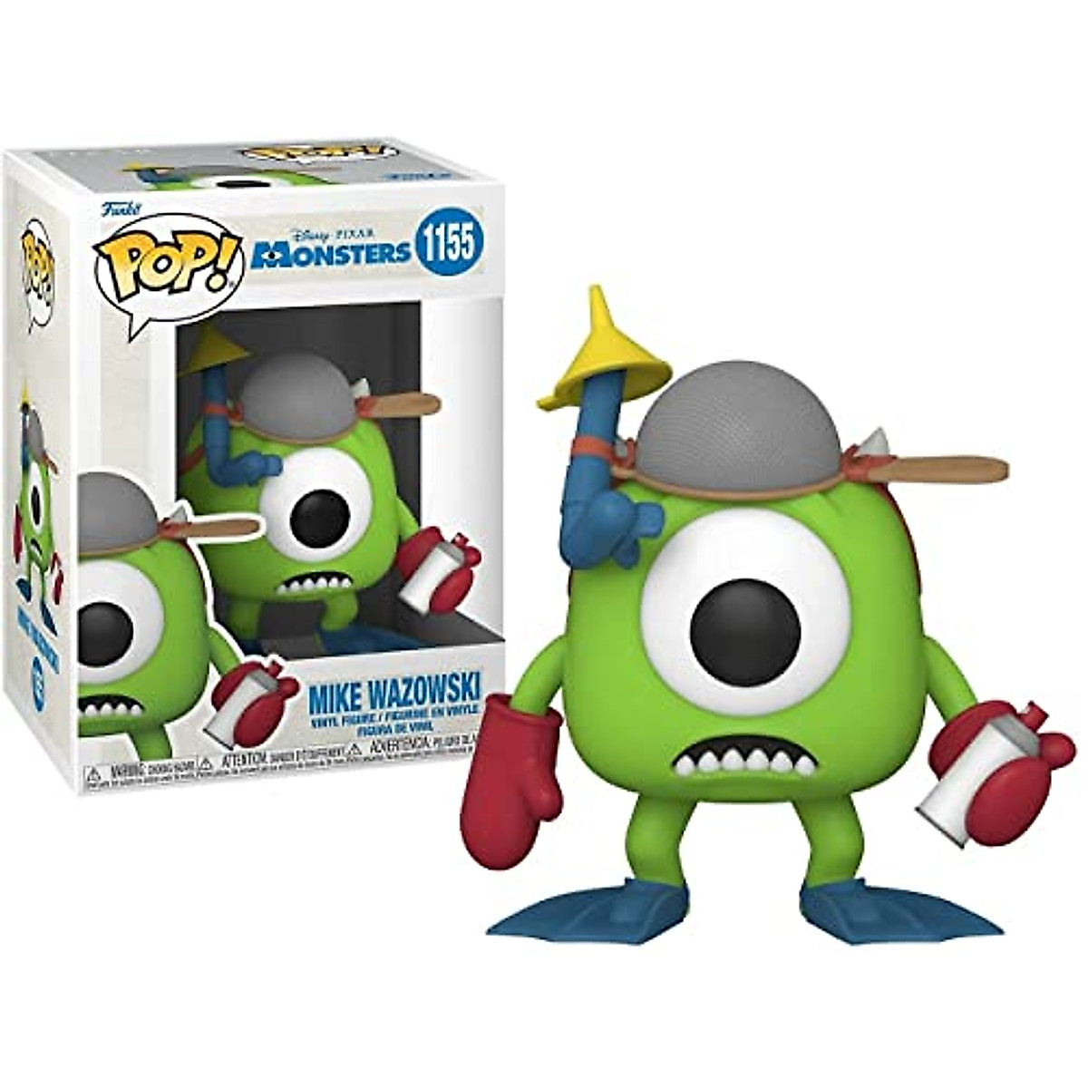 POP Disney Pixar: Monsters Inc. 20th - Mike Wazowski with Mitts Funko Vinyl Figure (Bundled with Compatible Box Protector Case)