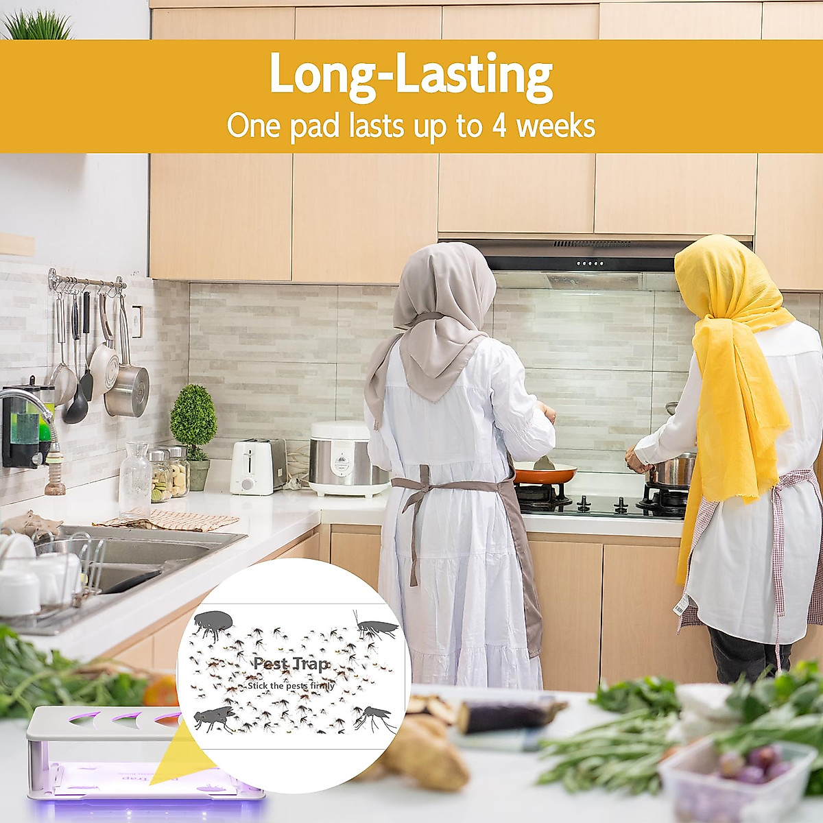 20 Pcs Flea Trap Refill Replacement Glue Boards for Flea Traps for Inside Your Home, Sticky Pads for Fleas, Bugs, Flies, Mosquitos, Safe for Human and Pets