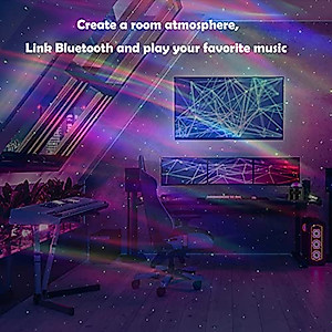 Galaxy Projector ,Northern Light Aurora Projector for Bedroom with Music Bluetooth Speaker and Star Projector (Black)