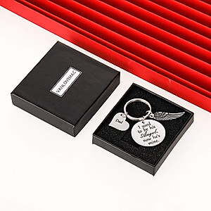 Dad Memorial Gift Keychain for Loss of Father Daughter Son in Memory of Daddy Remembrance Jewelry Sympathy Gift I Used To Be His Angel Keyring