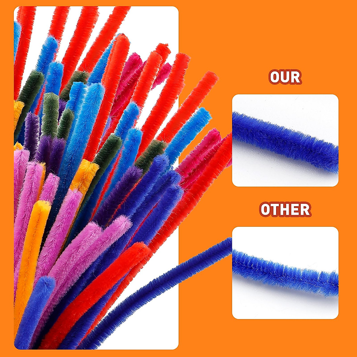 Aoibrloy 200 Pieces Pipe Cleaners Craft Supplies, Multi-Color Chenille Stems Craft Pipe Cleaners Bulk for DIY Art and Craft Projects, 12inch x 6mm