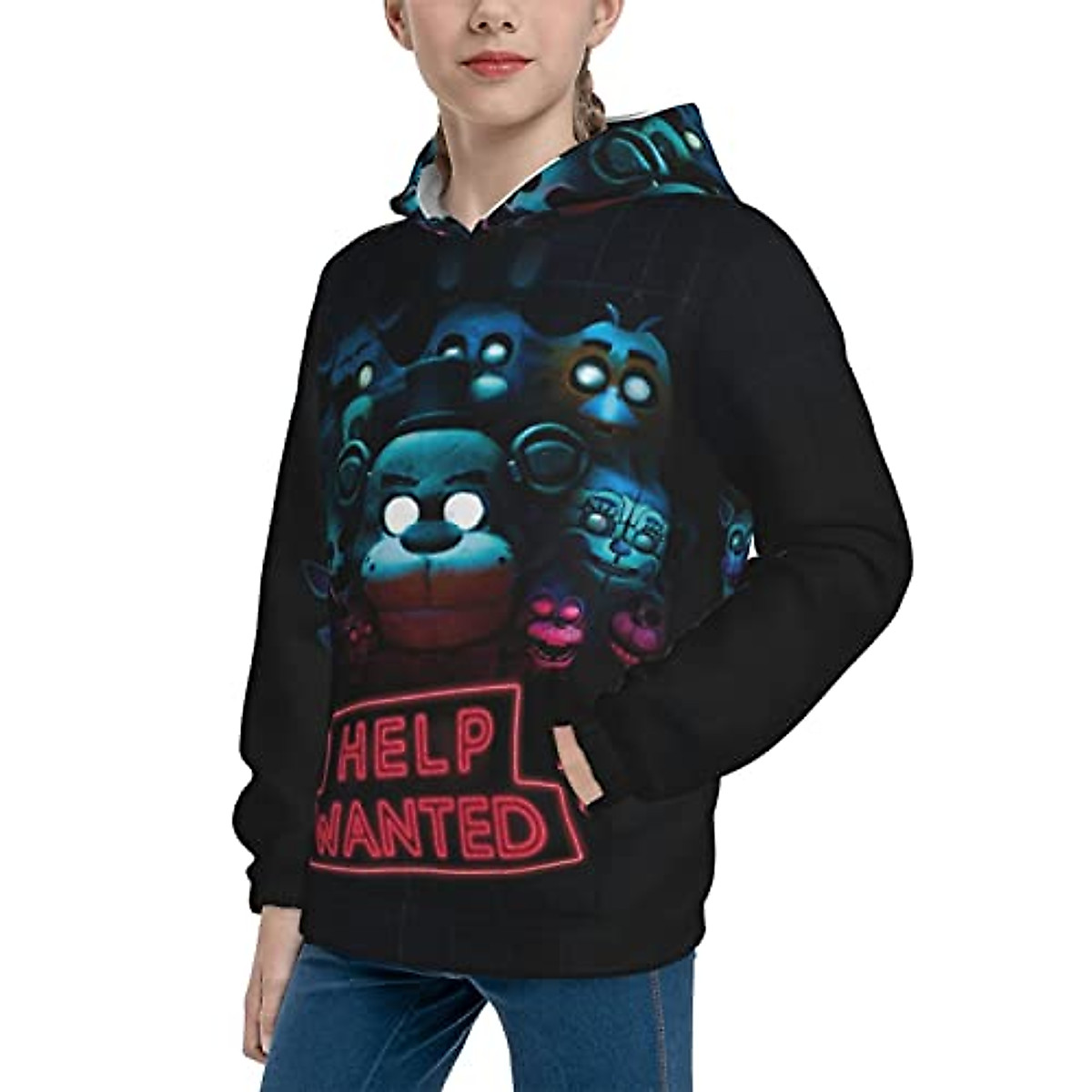 Riauljol Girls Boys kids Hoodie 3D Printed Cartoon Game Pattern Pullover Sweatshirt Teen Sports Tops With Pocket for 7-20 Years Medium