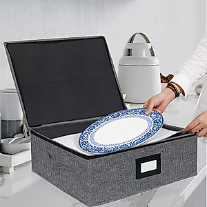 homyfort Platter Storage Case & Mug and Cup Storage with Dividers & Wine Glass Storage Box, China Storage Containers Hard Shell and Stackable