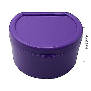 npkgvia Plastic Container Case Denture Bath Box Mouthguards Storage Sprayer Bottles Small Travel (Purple, One Size)