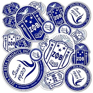 Zeta Phi Beta Sticker Sheet Decal Laptop Water Bottle Car (Full Sheet - 3 Logos)