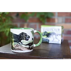 The Unemployed Philosophers Guild Disappearing Dino Mug - Heat Sensitive Color Changing Coffee Mug - Add Hot Liquid and Watch Dinosaurs Turn to Fossils