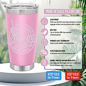 Generic Funny gifts for women/Men-match energy tumbler-Birthday Gifts for Women/Men Funny, Witty & Sarcastic Travel Coffee Mug W/Slider Lid-Cheer up somebody’s day gift-Engraved Tumbler (Baby Pink)