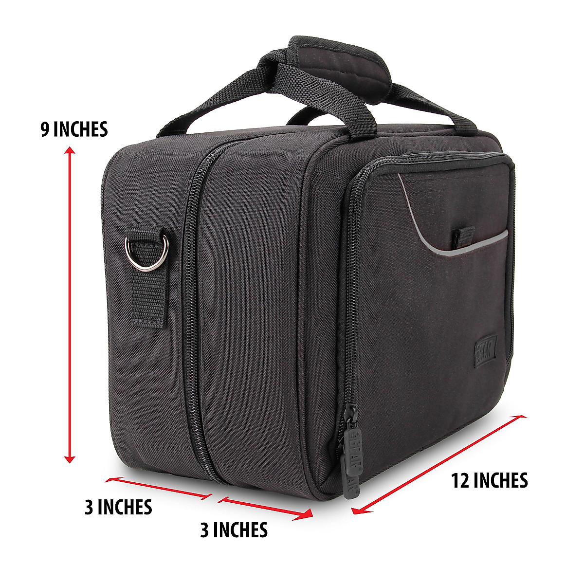 USA GEAR Compact Audio DJ Mixer Case - Mixer Bag with Custom Storage for Cables & Microphones Compatible with Behringer Xenyx 802, 502, 1002, Q802USB & More Mixers - Scratch & Water Resistant (Black)