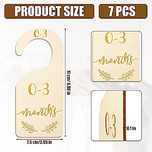 LUTER 7pcs Baby Closet Dividers, Wooden Cute Nursery Hanger Dividers Baby Wardrobe Dividers from Newborn to 24 Months Baby Clothes Organizer Easily Organize Your Baby's Room (Style 2)