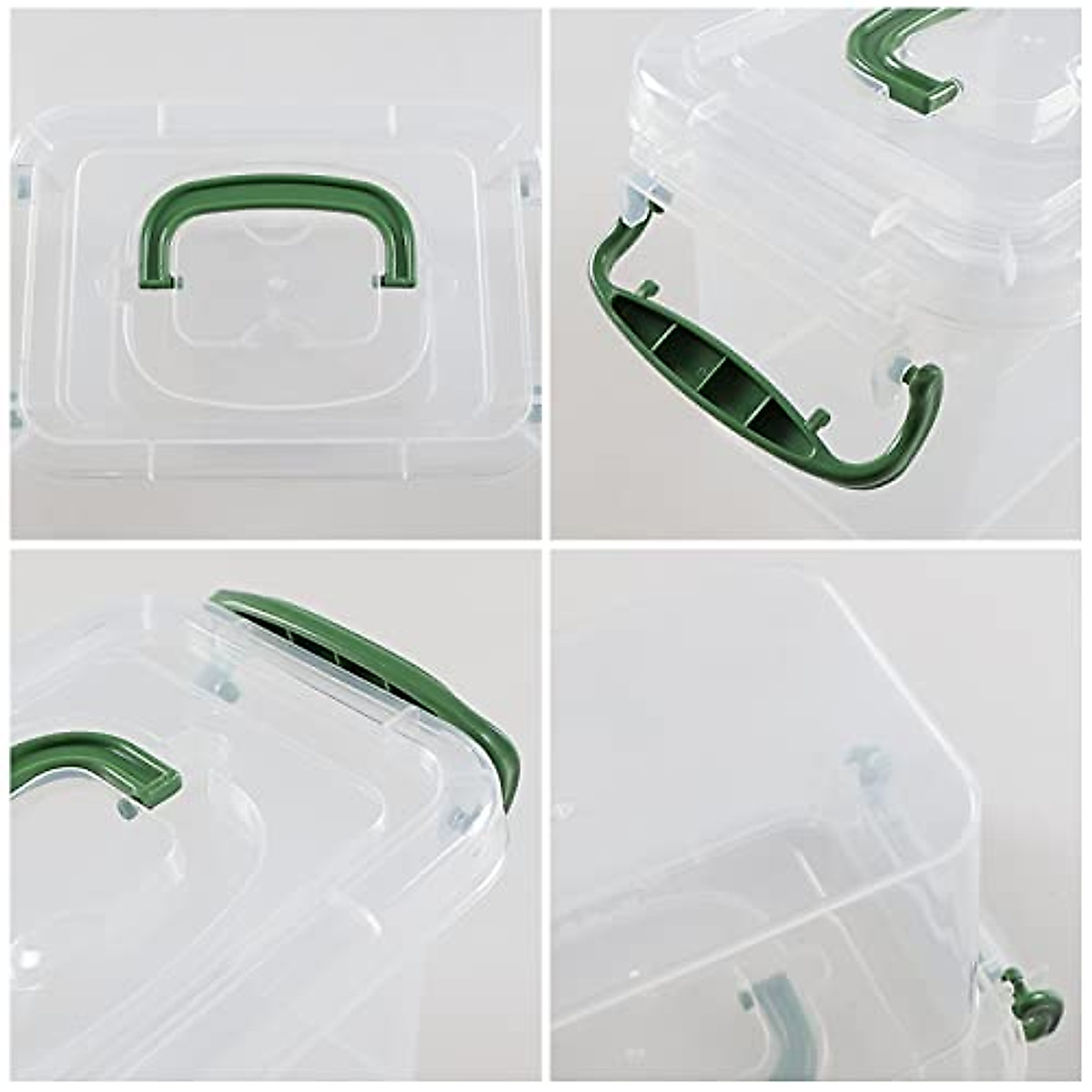 CadineUS 2 L Storage Bins, 6 Pack Small Boxes with Lids, Clear Plastic Boxes