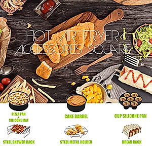 8 Inch Air Fryer Accessories XL 11 PCS Set,for GOWISEUSA/NINJA/COSORI/PHILIPS and All Air Fryers Above 3.7Qt, Non-Stick Coating with BPA-Free