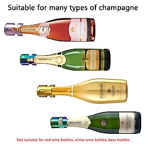 Kitwinney Champagne Stoppers Stainless Steel, Pack of 3 Wine Bottle Stopper with Built-in Silicone Plug Sealer, Leakproof Bottles Caps and Toppers Accessories to Keep Sparkling Wine Fresh (Multi)
