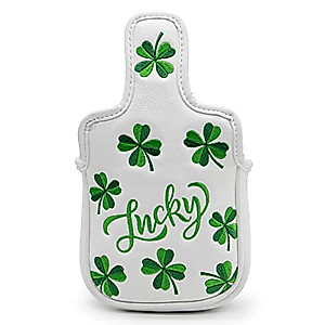 Golf Headcovers Lucky Clover Golf Driver Fairway Wood Hybrid Mallet Blade Putter Cover Headcover Premium Leather Headcovers Fits Most of Drivers Woods and Blade Putters