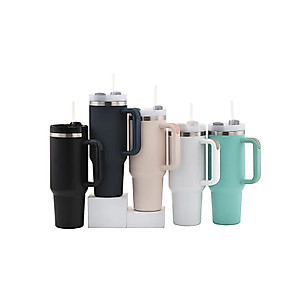 EVERGLITTER 40 oz Tumbler with Handle,Stainless Steel Double Wall Vacuum Insulated Tumbler with Handle Straw,BPA-FREE,40oz Cold Cup with Handle Leakproof,Pink Gifts for Women,Keeps Cold/H Hours