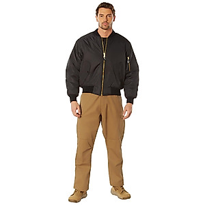 Rothco Enhanced Nylon MA-1 Flight Jacket (US, Alpha, X-Large, Regular, Regular, Black)