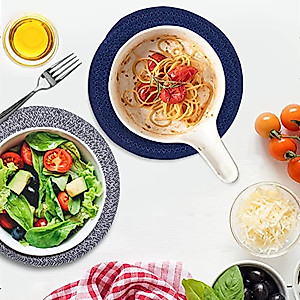 Set of 6 Trivets for Hot Pots and Pans and Pot Holders – 100% Pure Cotton 7” Round Mats, Hot Pads for Kitchens, Coasters, Placemats, Spoon Rest for Cooking and Baking