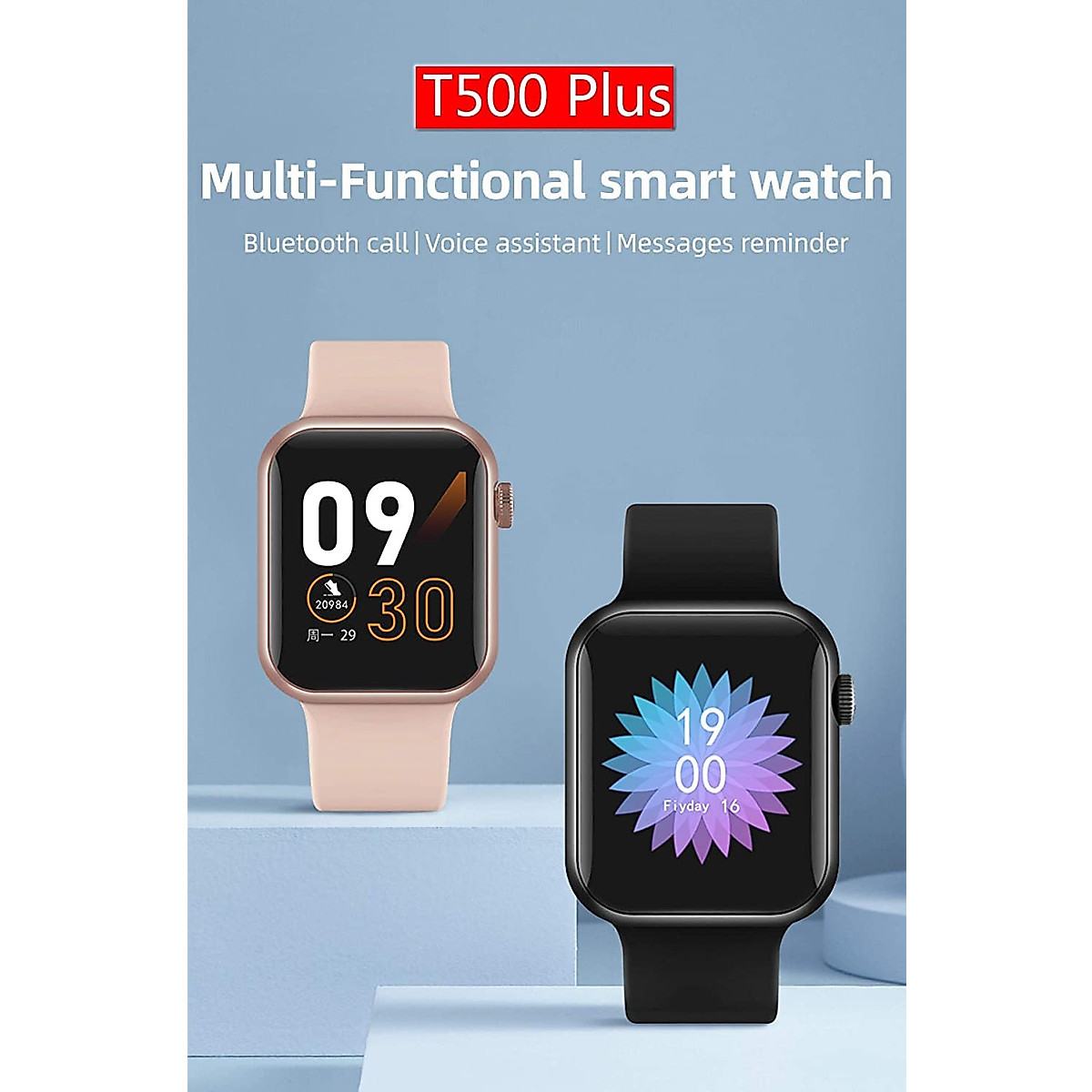 2021 Newest T500+pro Smart Watch 1.75 Full Touch Screen Series 6 Waterproof Sports Smart Bracelet with Rotation Button t500+pro