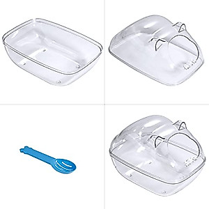 NAWTOR Hamster Sand Bath Transparent Hamster Bath Scoop Large Set Cage Accessories, Hamster Cagefor Hamsters Mice Lemming Gerbils or Other Small Pets