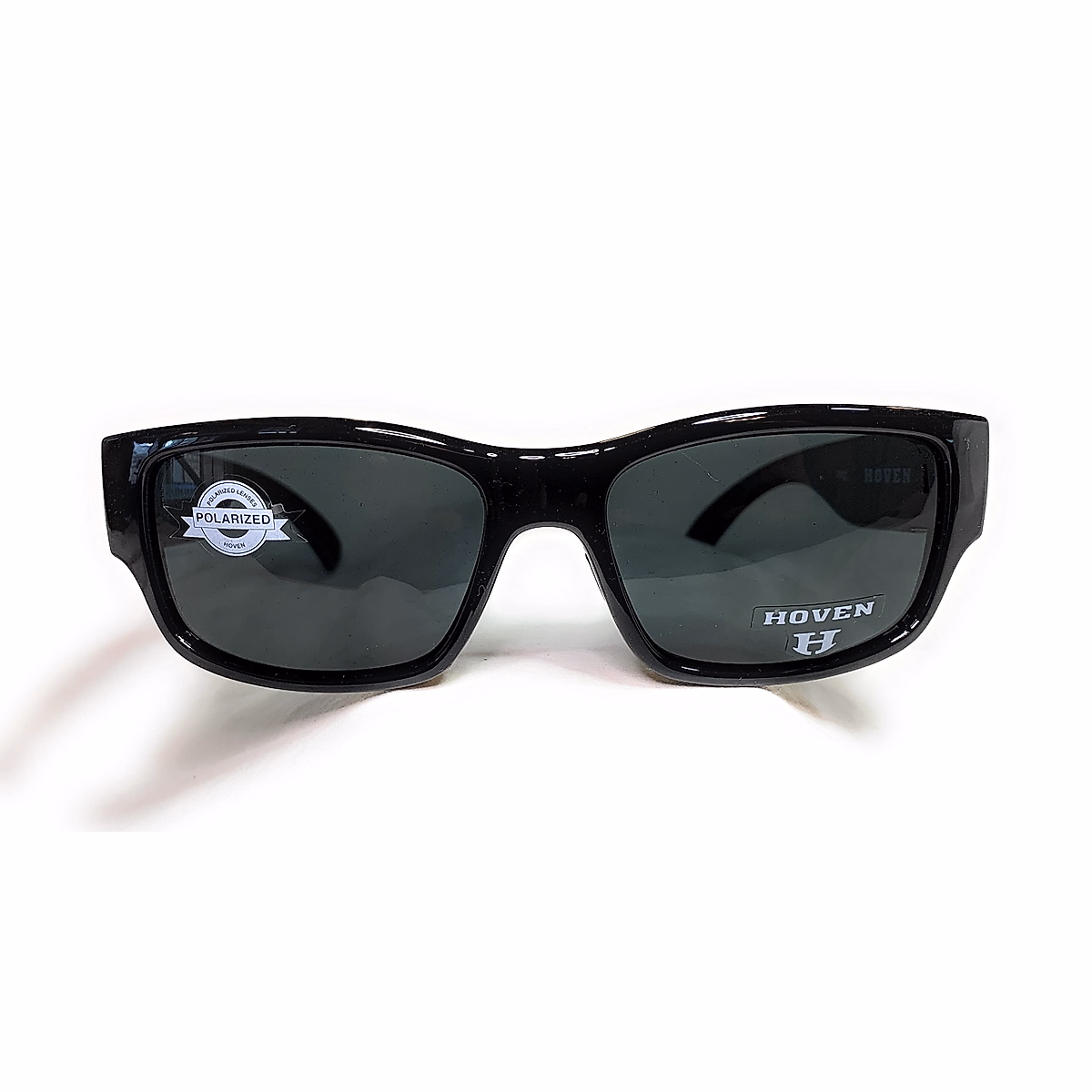 Hoven Knucklehead 49-0102 Polarized Rectangular Sunglasses,Black,56 mm