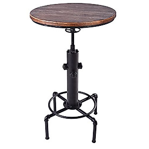 FUBIRUO 3 Piece Pub Dining Set, Modern Round bar Table and Stools for 2 ，Kitchen Counter Height Wood Top Bistro Pub Table Easy Assemble for Dining Room, Kitchen, Living Room