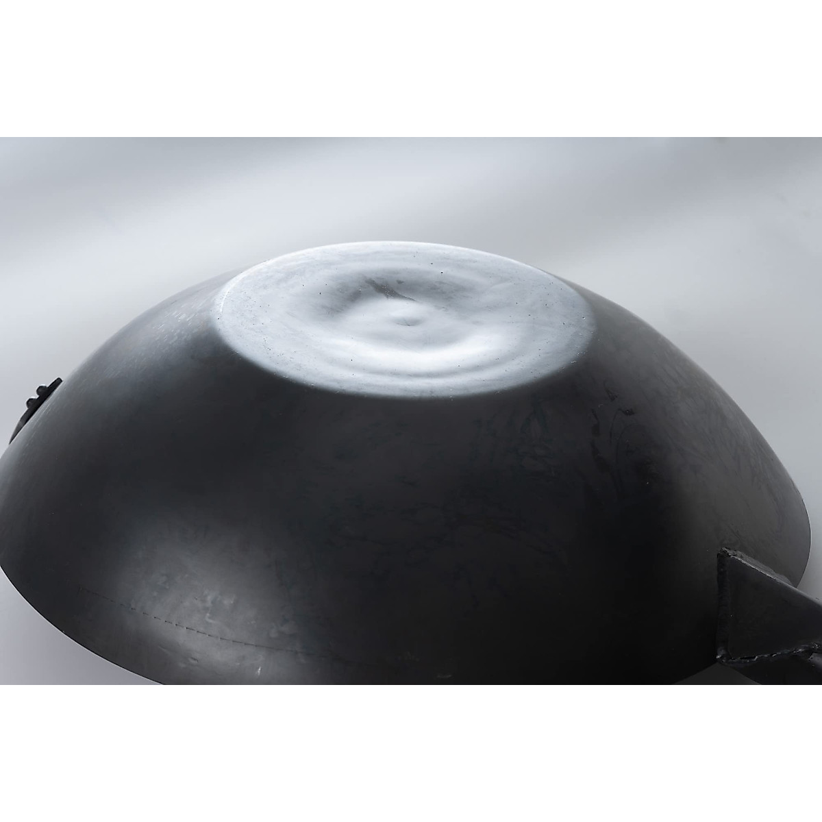 Craft Wok Black13 Flat Pre-Seasoned Hammered Carbon Steel Wok with Wooden and Steel Helper Handle (13 Inch, Flat Bottom)