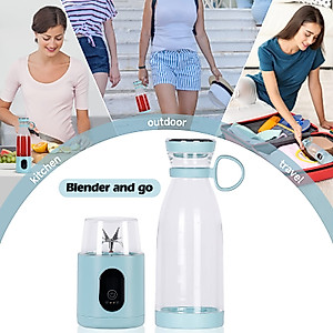 Portable Blender, Mini Blender For Shakes and Smoothies, Personal Blender USB Rechargeable, Fresh Juice Blender,17OZ Big Power Handheld Blender For Kitchen Ice,Fruit, Frozen Fruit. (blue)