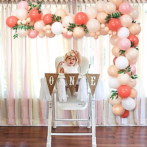 Peach Balloon Arch Garland Kit, Peach Coral red Champagne and white balloon for Peach Birthday Baby Shower Bridal Shower Wedding Decorations