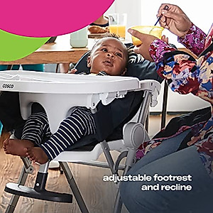 Cosco Simple Fold Adjustable High Chair, Folds Flat and Stands on its own, Making it Easy to Store or take on The go, Rainbow