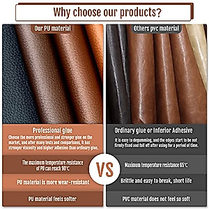 woefste Leather Repair Patch, 17X79 inch Repair Patch Self Adhesive Waterproof, Reupholster Leather Tape for Furniture Couch Chairs Car Seat (Dark Brown)