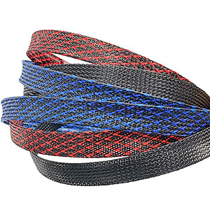 Aibole 25ft-1/4 inch PET Expandable Braided Cable Sleeve Wire Loom, Wire Sleeving for Home Device Cable Automotive Wire and Engine Bay-Black