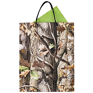 Havercamp Next Camo Party Gift Bag | 1 Count | Great for Hunter Themed Party, Camouflage Motif, Birthday Event, Graduation Party, Father's Day Celebration
