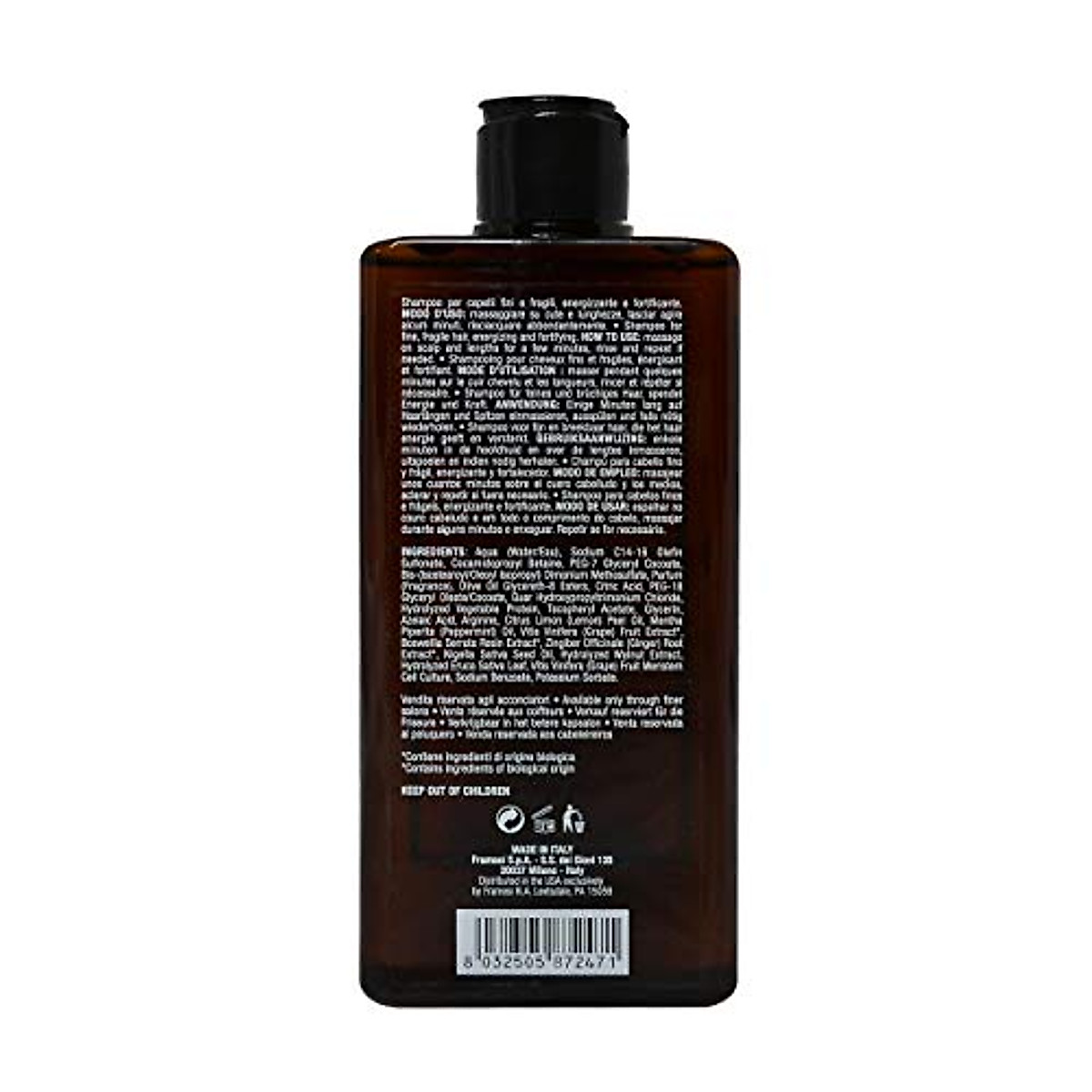 Framesi Barber Gen Fortifying Shampoo, 8.4 fl oz, Strengthening and Thickening Shampoo