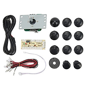 Yosoo Arcade Joysticks Kit, High Temperature Resistance Dustproof Washers DIY Joystick Plug and Play for Computer Game (Black)