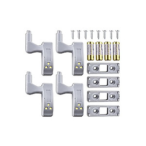 BAZZ Integrated LED Hinge Gadget Closet and Drawer Light, Wireless, Easy Installation, Batteries Included, Long-Lasting, 2.75-in, White